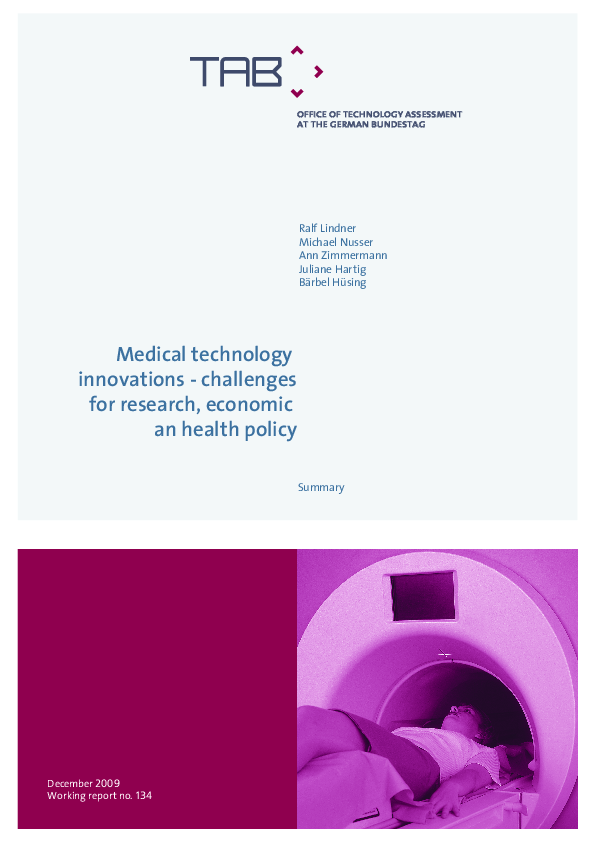 (PDF) Medical technology innovations - challenges for research ...