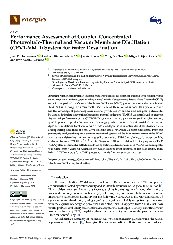 (PDF) Performance Assessment of Coupled Concentrated Photovoltaic ...