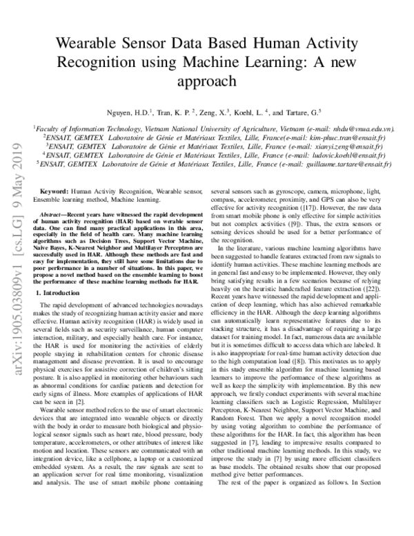 (PDF) Wearable Sensor Data Based Human Activity Recognition using ...