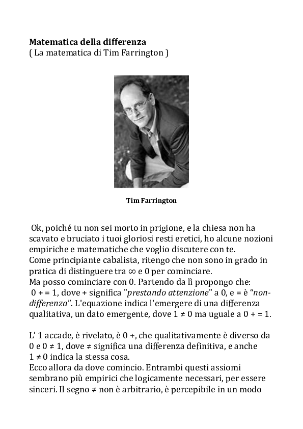 (PDF) Matematica della differenza ( La matematica di Tim Farrington