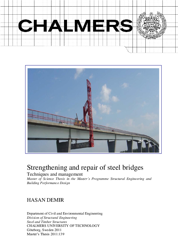(PDF) Strengthening and repair of steel bridges. Techniques and management