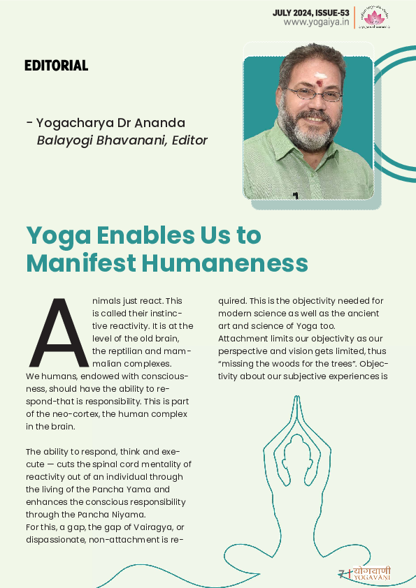 (PDF) Yoga Enables Us to Manifest Humaneness