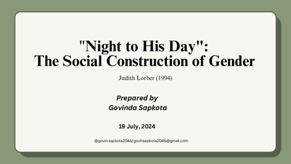 (PDF) "Night to His Day": The Social Construction of Gender.