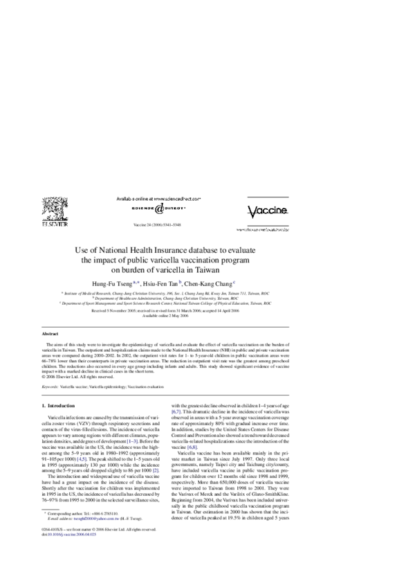 (PDF) Use of National Health Insurance database to evaluate the impact ...