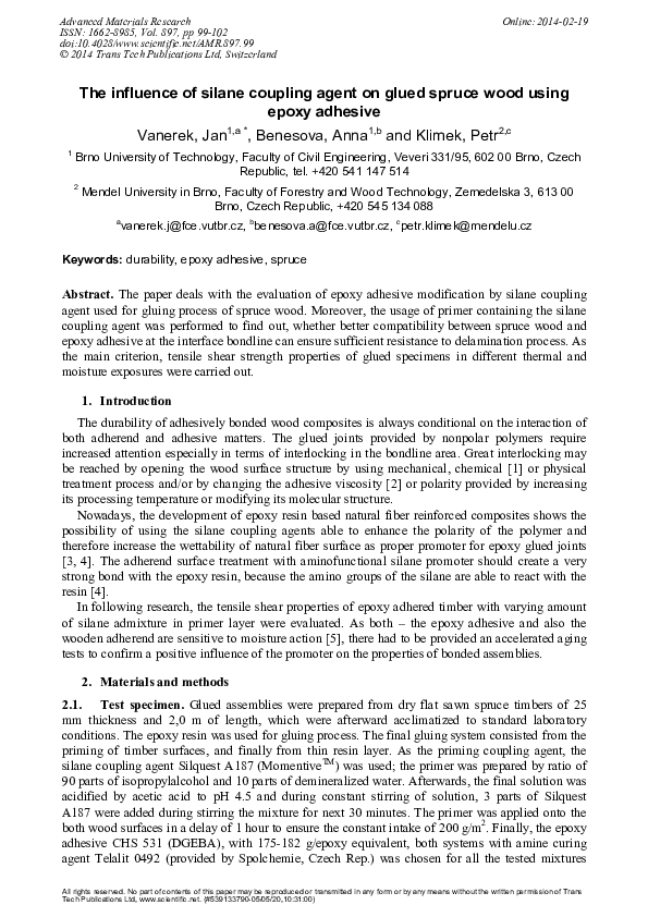 (PDF) The Influence of Silane Coupling Agent on Glued Spruce Wood Using ...