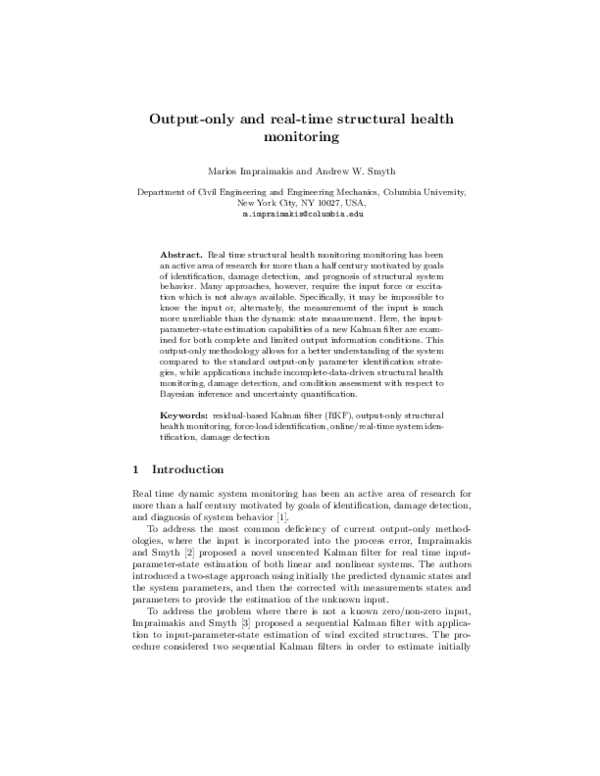 (PDF) Output-only and real-time structural health monitoring