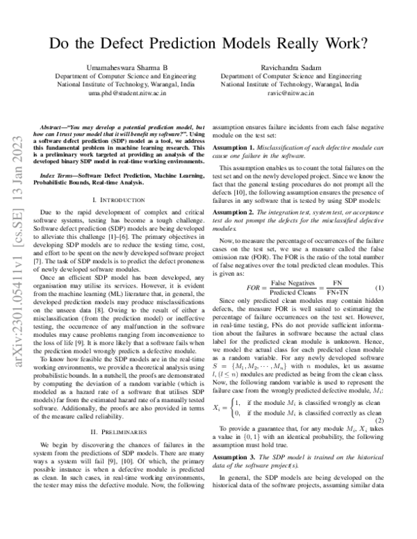 Pdf Do The Defect Prediction Models Really Work