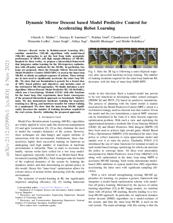 (PDF) Dynamic Mirror Descent based Model Predictive Control for ...