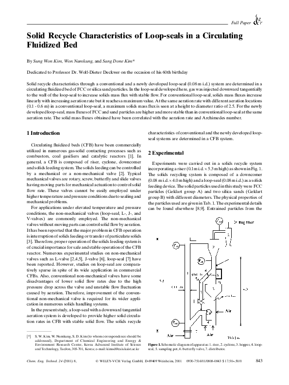 (PDF) Solid Recycle Characteristics of Loop-seals in a Circulating ...