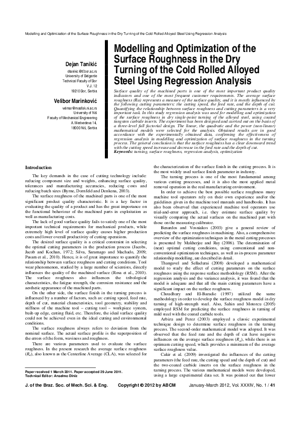 (PDF) Modeling Surface Roughness in End Milling of Aluminium