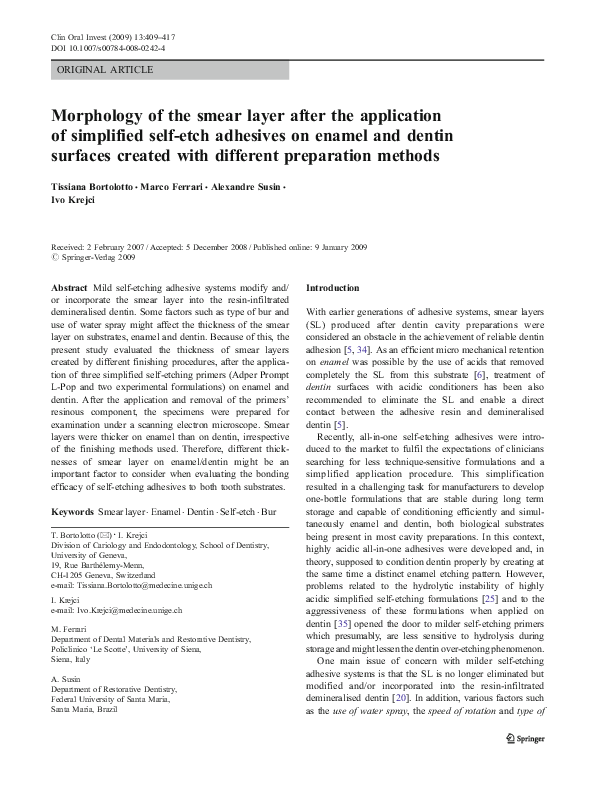 (PDF) Morphology of the smear layer after the application of simplified ...
