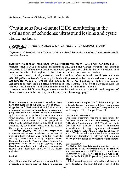 (PDF) Continuous four-channel EEG monitoring in the evaluation of ...