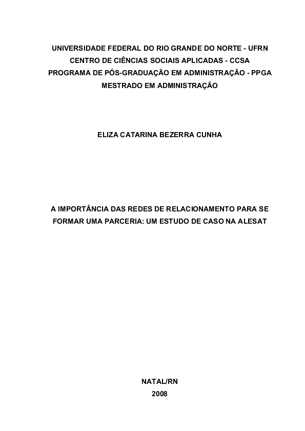 (PDF) A importância das redes de relacionamento para se formar uma ...