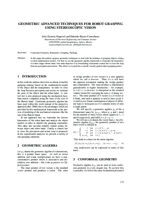 (PDF) Geometric Advanced Techniques for Robot Grasping Using ...