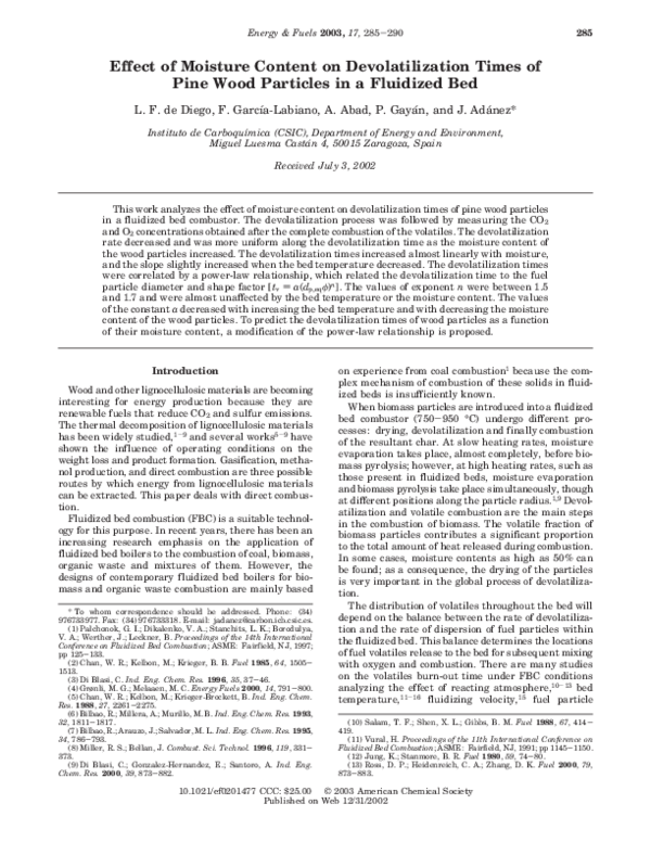 (PDF) Effect of Moisture Content on Devolatilization Times of Pine Wood ...