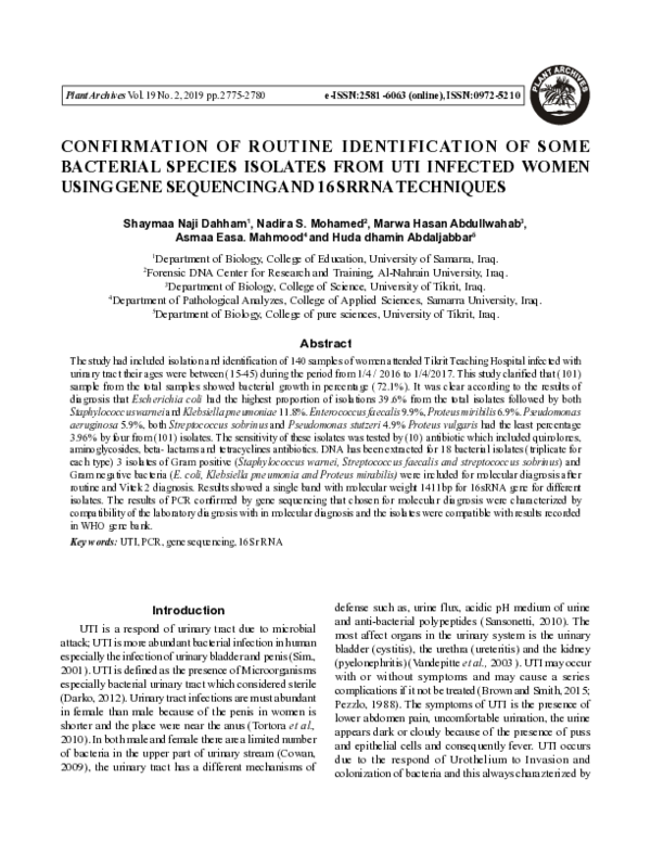 (PDF) Confirmation of Routine Identification of Some Bacterial Species ...