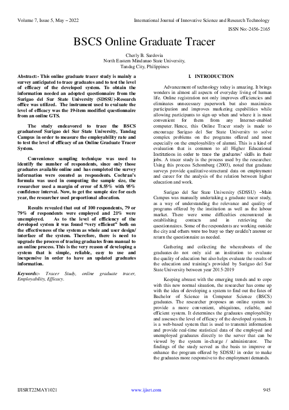 (PDF) BSCS Online Graduate Tracer