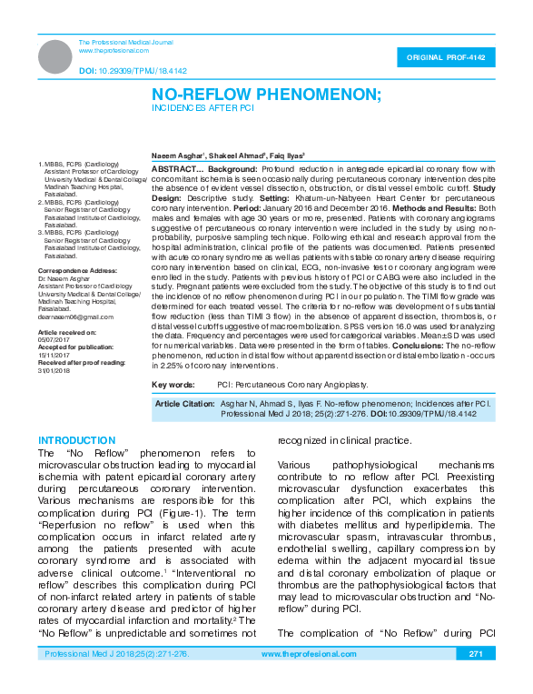 (PDF) No-Reflow Phenomenon