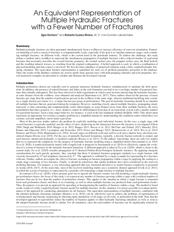 (PDF) An Equivalent Representation of Multiple Hydraulic Fractures With a Fewer Number of ...