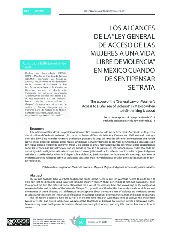 (PDF) Los Alcances De La "Ley General De Acceso De Las Mujeres a Una Vida Libre De Violencia" en ...