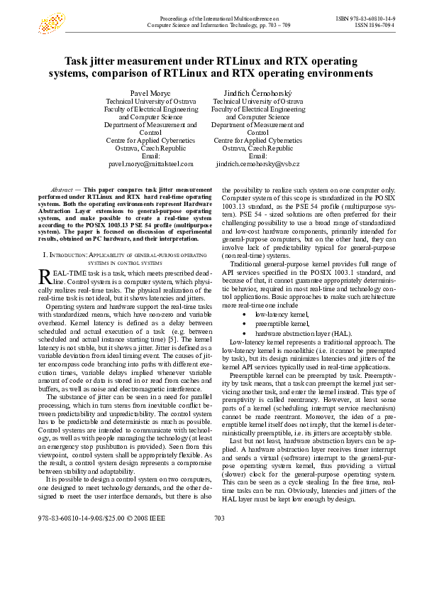 (PDF) Task jitter measurement under RTLinux and RTX operating systems ...