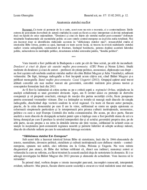 (PDF) Anatomia statului mafiot