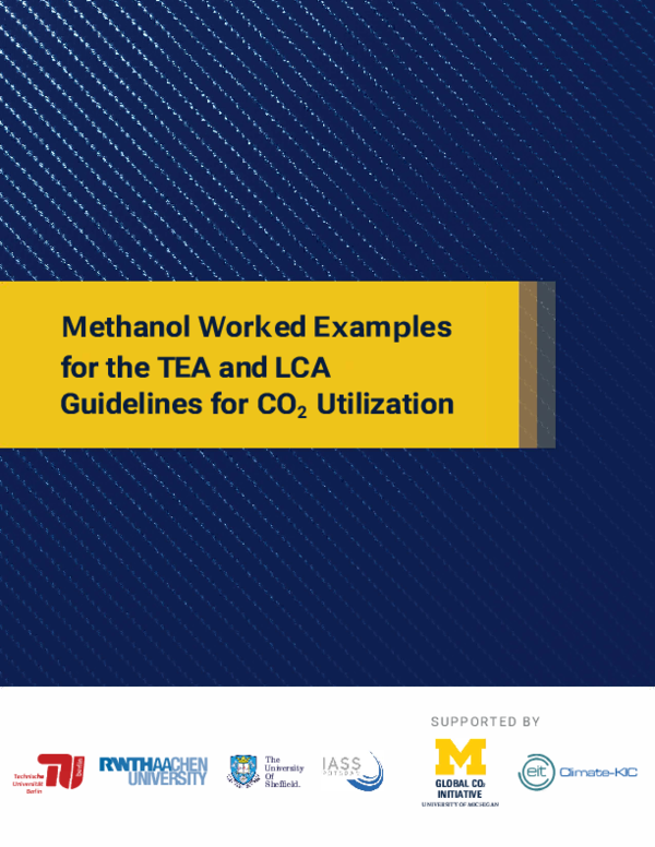 (PDF) Methanol Worked Examples for the TEA and LCA Guidelines for CO2 ...