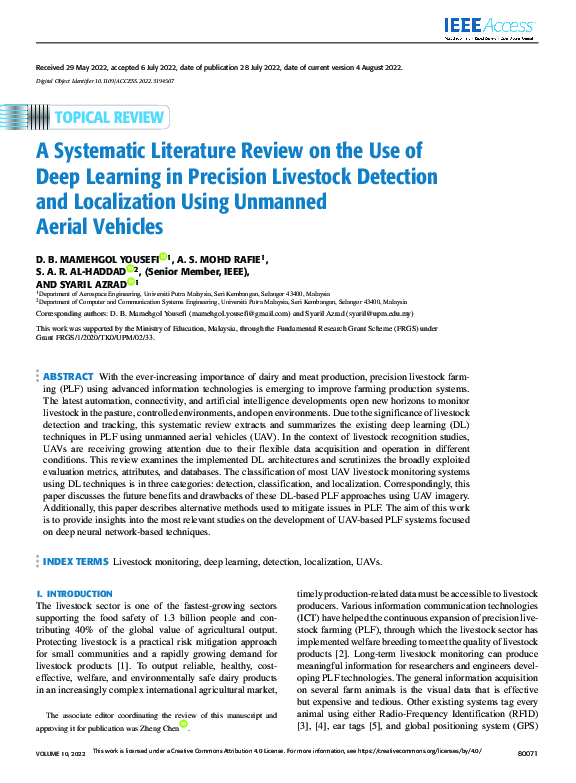 Pdf A Systematic Literature Review On The Use Of Deep Learning In Precision Livestock