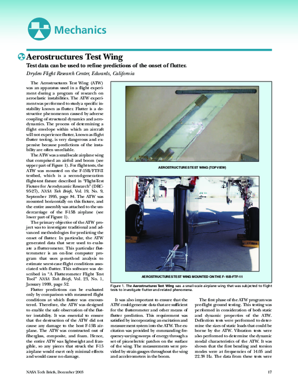 (PDF) Aerostructures Test Wing