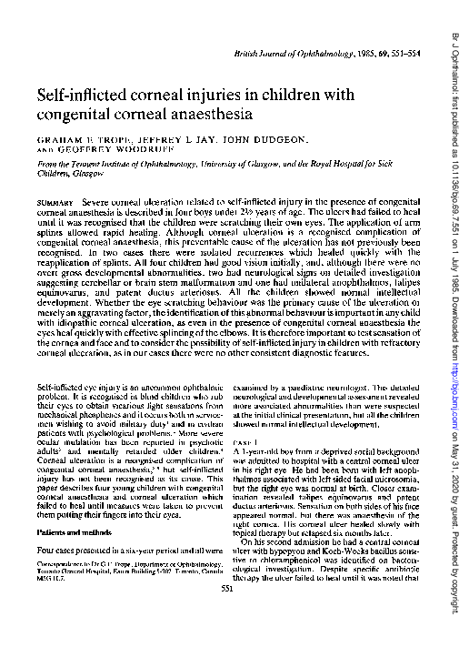 (PDF) Self-inflicted corneal injuries in children with congenital ...