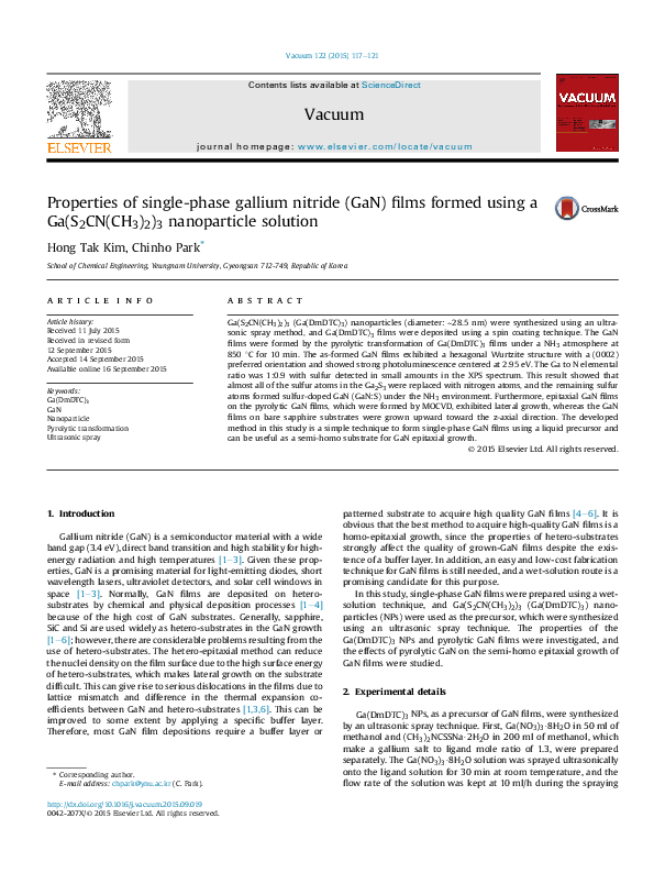 (PDF) Properties of single-phase gallium nitride (GaN) films formed ...