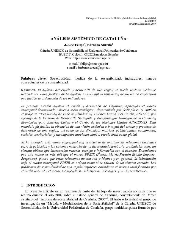 (PDF) Análisis sistémico de Cataluña