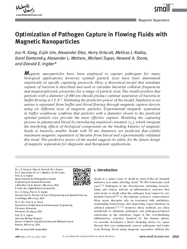 (PDF) Optimization of Pathogen Capture in Flowing Fluids with Magnetic ...