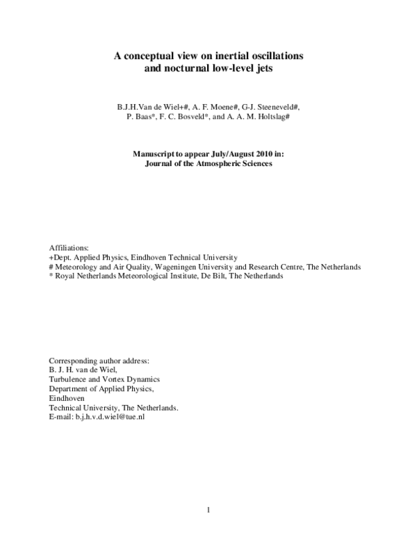 (PDF) A Conceptual View on Inertial Oscillations and Nocturnal Low ...