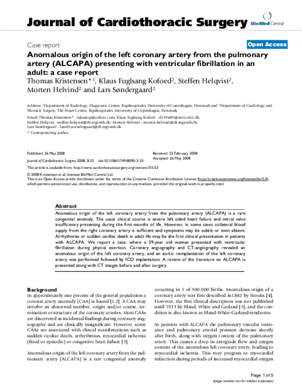 (PDF) Journal of Cardiothoracic Surgery BioMed Central