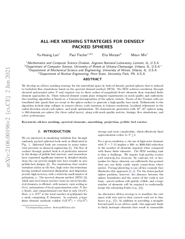 (PDF) All-Hex Meshing Strategies for Densely Packed Spheres