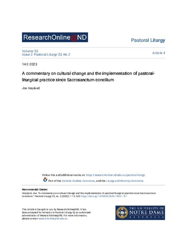 (PDF) A commentary on cultural change and the implementation of ...