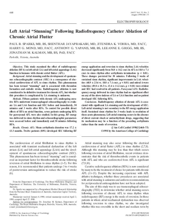 (PDF) Left atrial “stunning” following radiofrequency catheter ablation ...