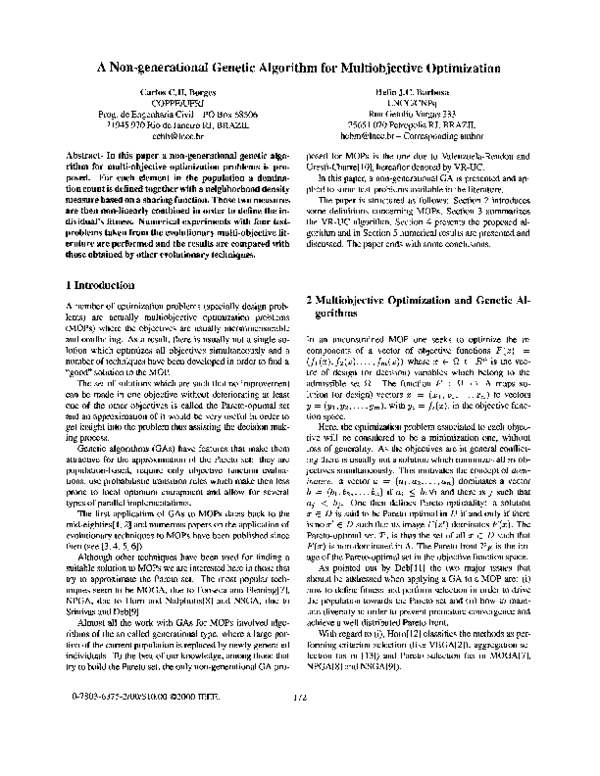 (PDF) A non-generational genetic algorithm for multiobjective optimization