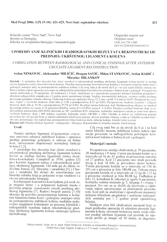 (PDF) Correlation between radiological and clinical findings after ... (PDF) Correlation between radiological and clinical findings after ...
