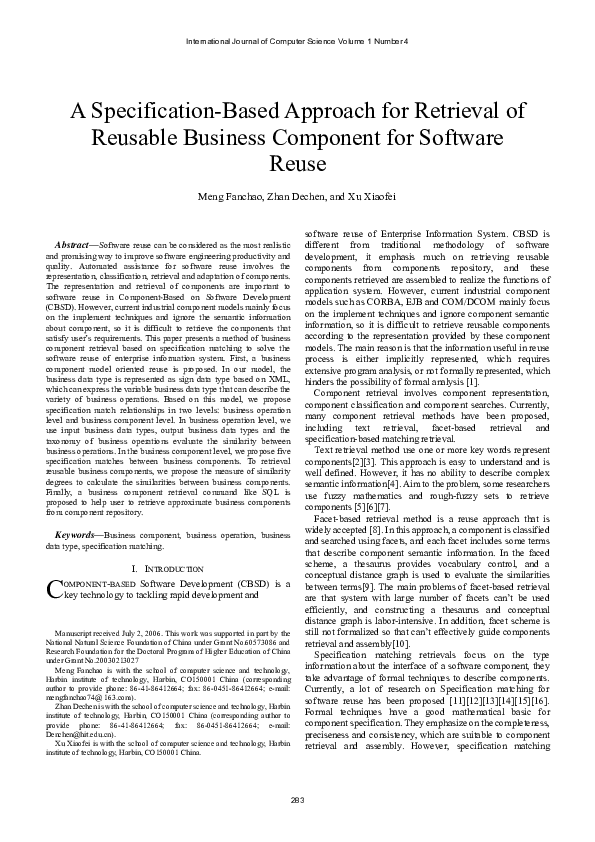(PDF) Approximate retrieval of incomplete and formal specifications ...
