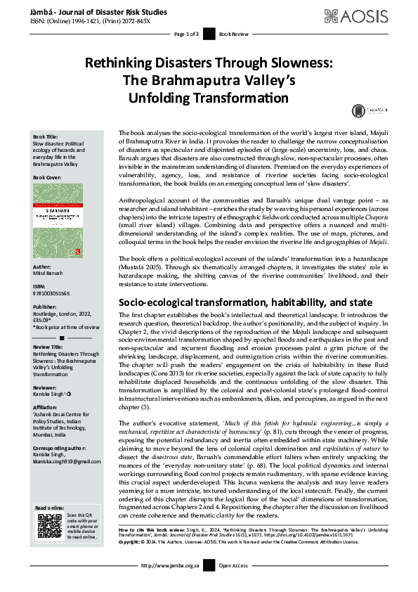 (PDF) Jàmbá -Journal of Disaster Risk Studies
