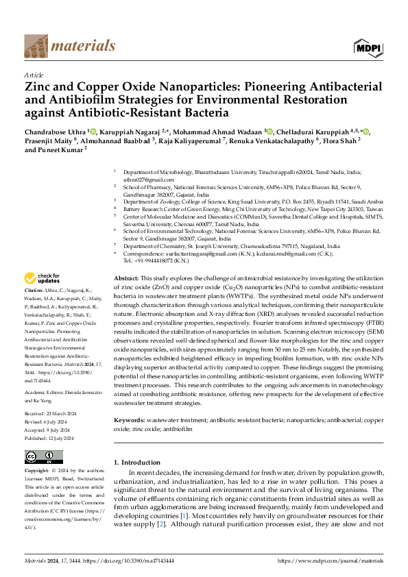 (PDF) Zinc and Copper Oxide Nanoparticles: Pioneering Antibacterial and Antibiofilm Strategies ...