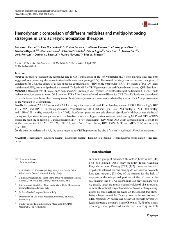 (PDF) Hemodynamic comparison of different multisites and multipoint ...