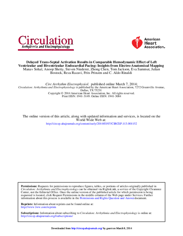 (PDF) Delayed trans-septal activation results in comparable hemodynamic ...