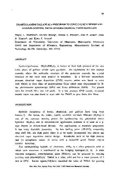 (PDF) TMAG for CVD of GaN and GaAs Films