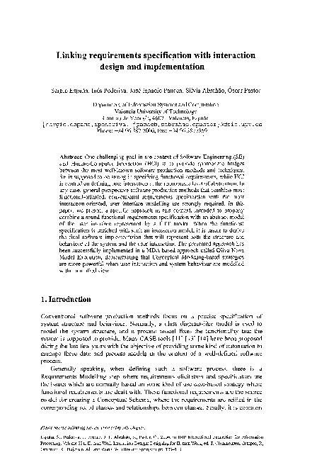 (PDF) Linking requirements specification with interaction design and ...