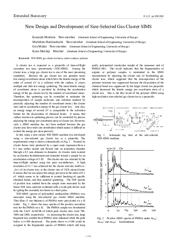 (PDF) New Design and Development of Size-Selected Gas Cluster SIMS