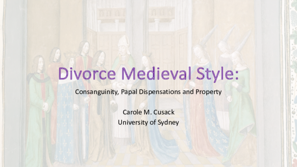 (PDF) Medieval Divorce: Consanguinity, Papal Dispensations, and Property