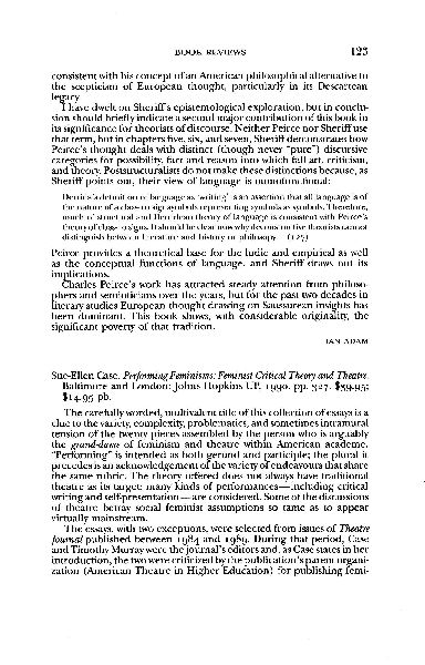 (PDF) Sue-Ellen Case. Performing Feminisms: Feminist Critical Theory ...